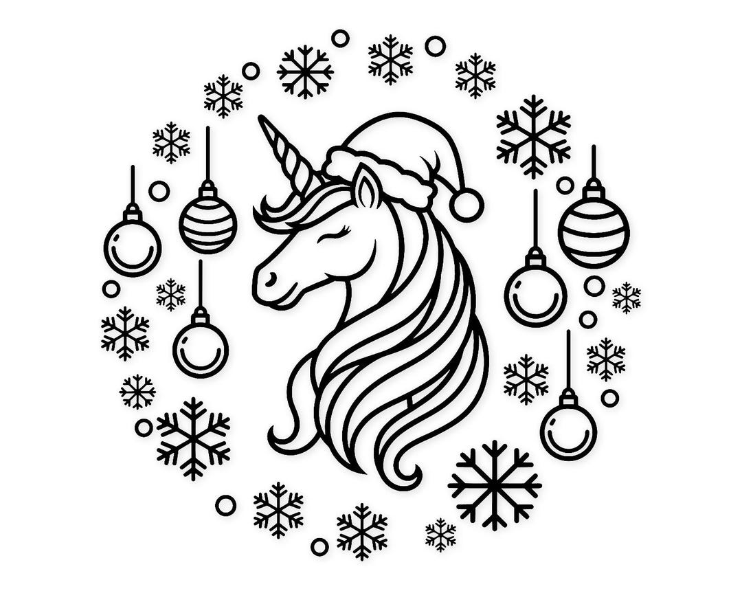 Magical Christmas Unicorn Svg Png: Whimsical Design for Holiday ...