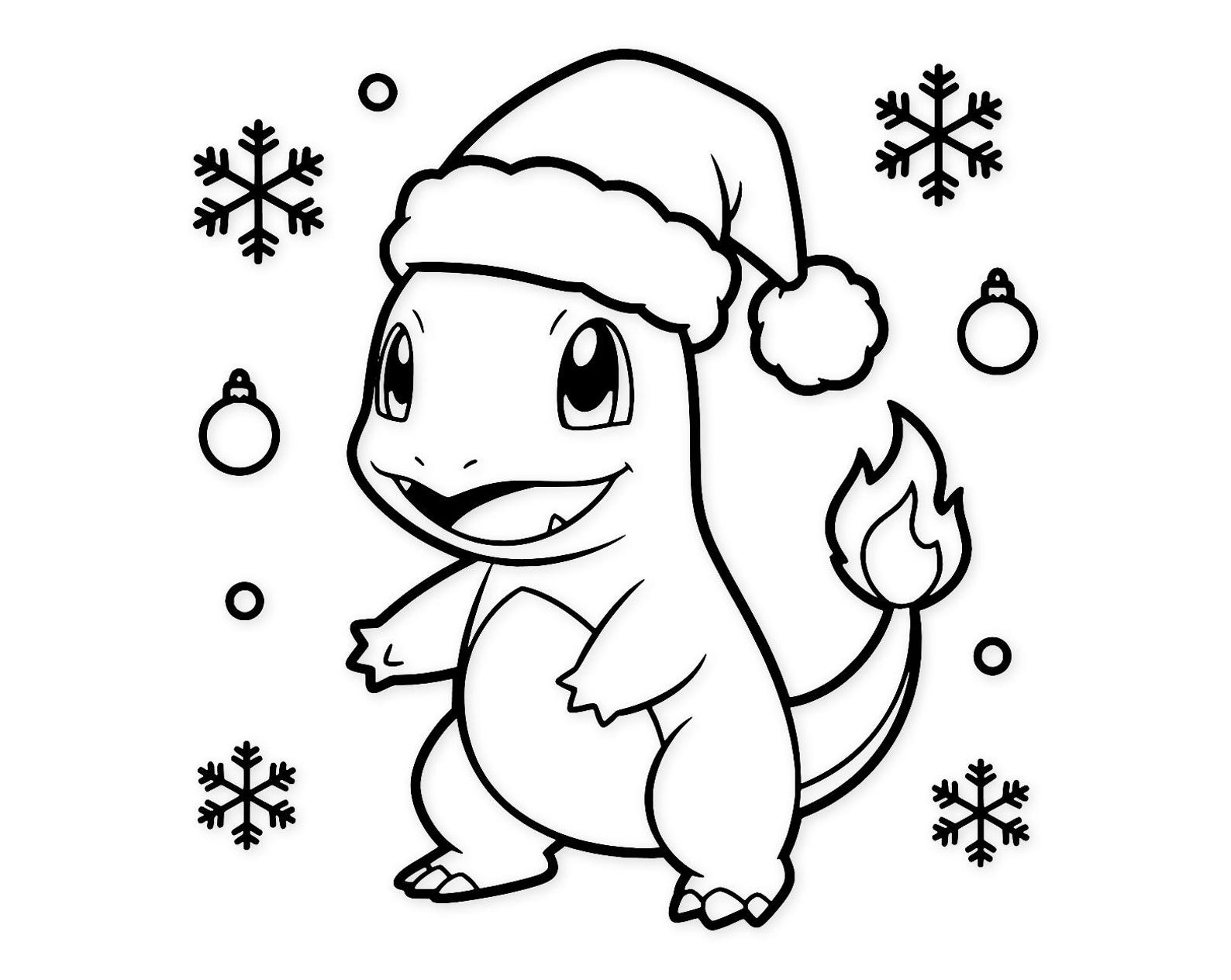 Charmander With Christmas Hat Svg Png: Cut Ready Digital Design for ...