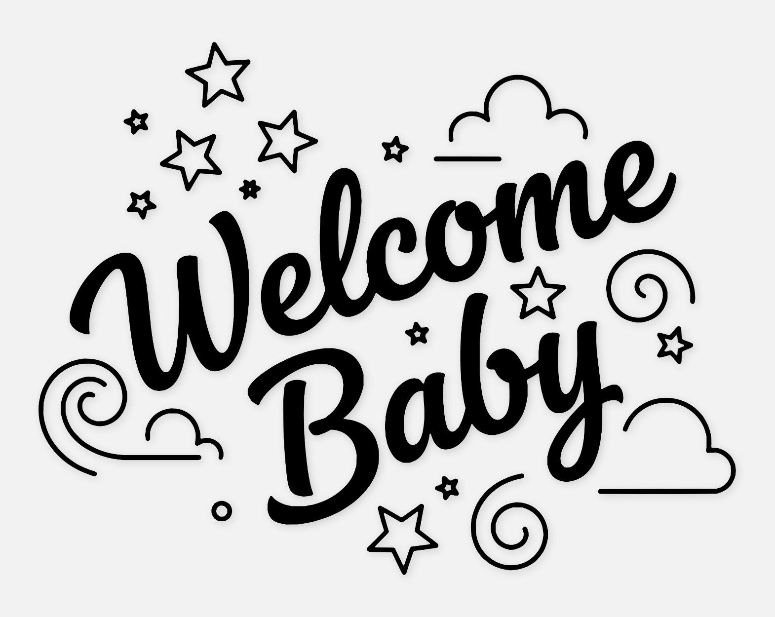 Welcome Baby Svg Png: Elegant Hand-lettered Design for Baby Showers - Etsy