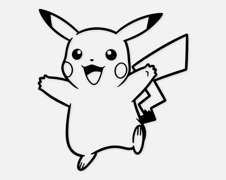 Pikachu Silhouette Svg Png: Bold Design for T-shirts - Etsy UK