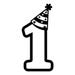 Number 1 Svg Png: Bold Outline Design for Party Decor - Etsy