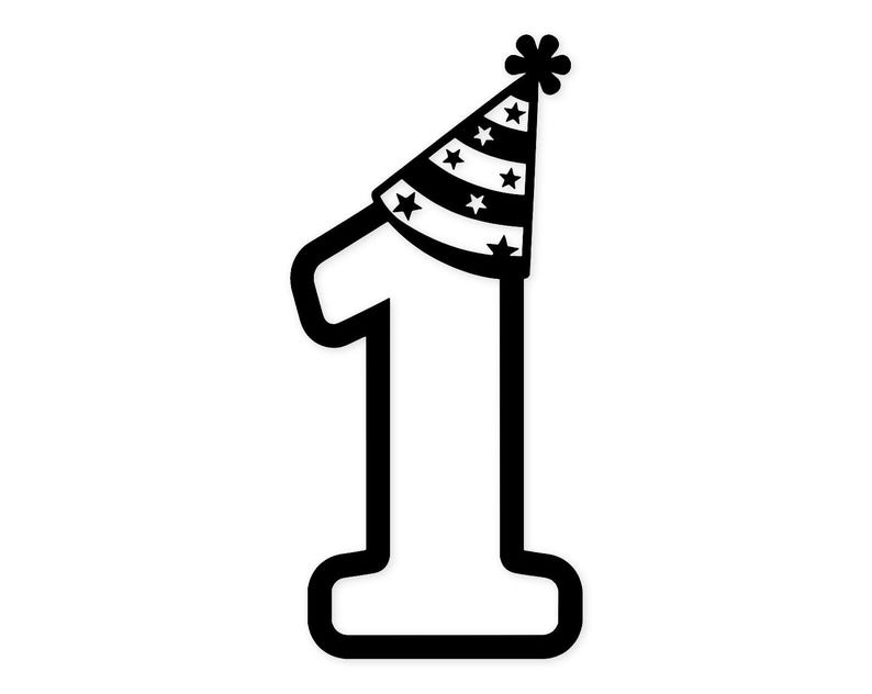 Number 1 Svg Png: Bold Outline Design for Party Decor - Etsy