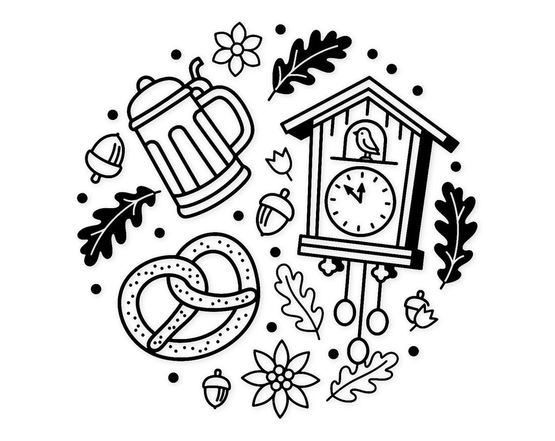 German Folk Motifs Svg Png: Cut Ready Digital Design for Cricut ...