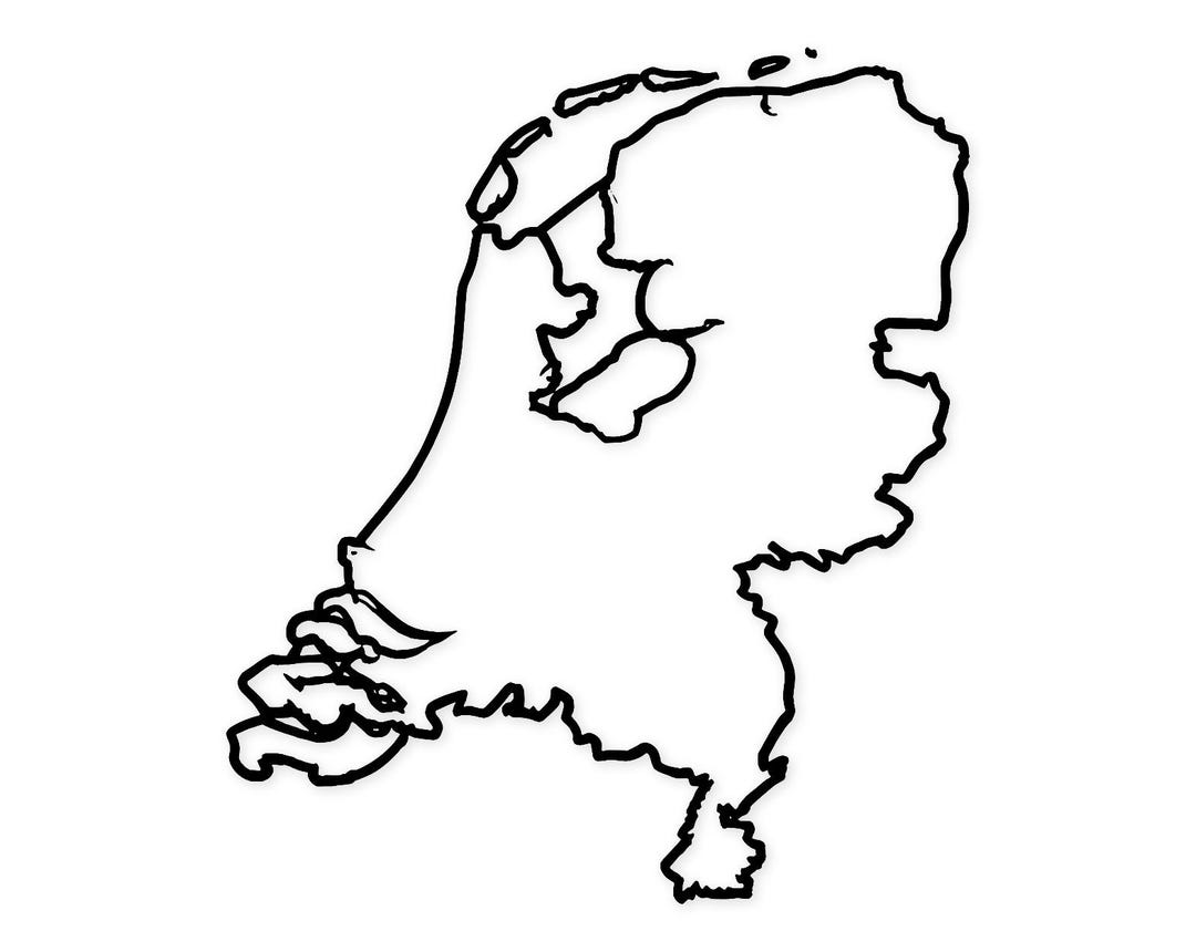 Netherlands Map Outline Svg Png: Clean & Bold Design for Wall Art - Etsy UK