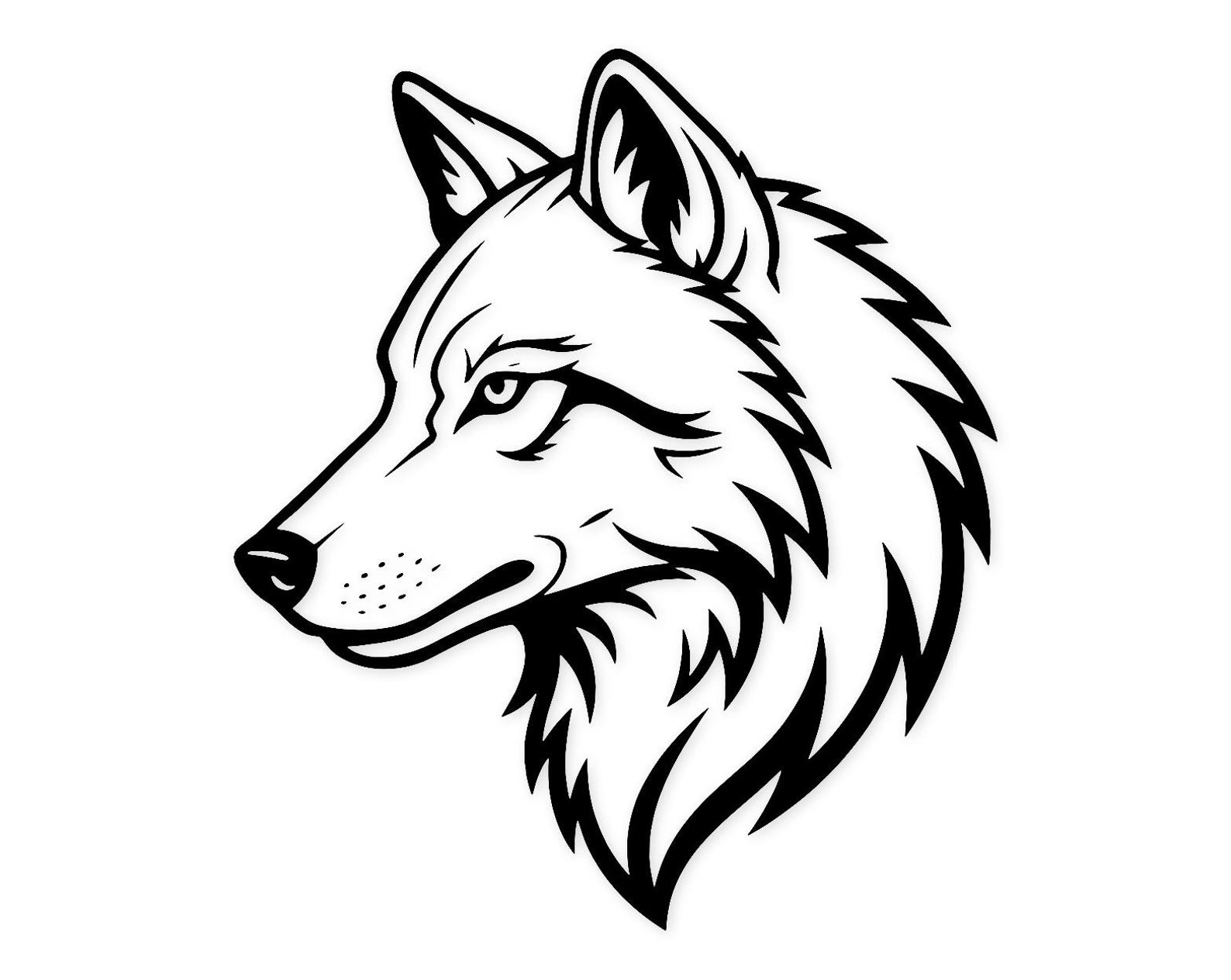 Wolf Head Profile Svg Png: Clean Line Art Cut File for Crafts - Etsy