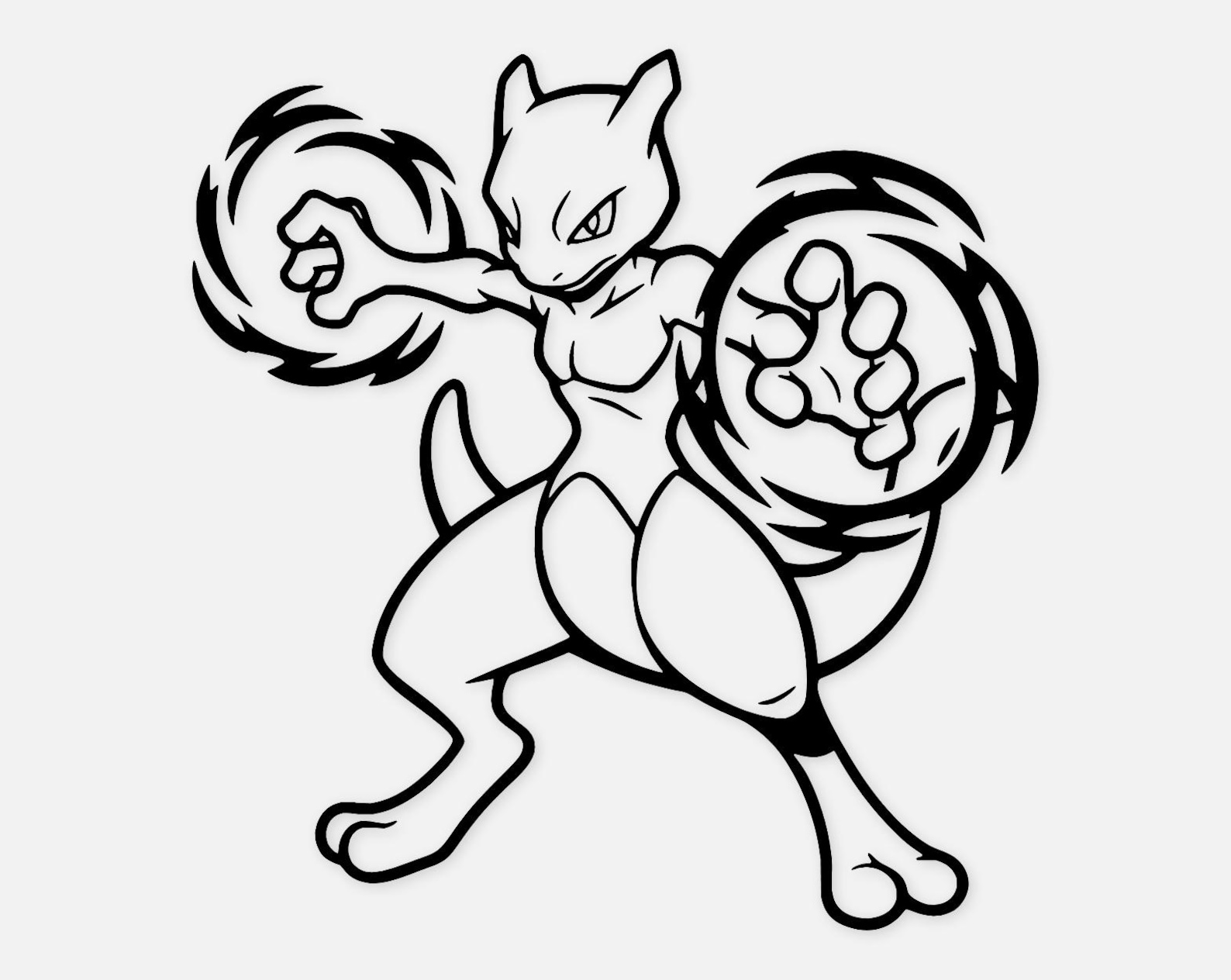 Mewtwo Silhouette Svg Png: Cut Ready Digital Design for Cricut ...
