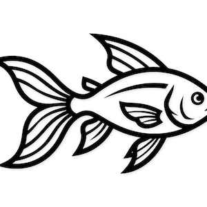 Minimal Fish Svg Png: Bold Outline for Craft Projects - Etsy