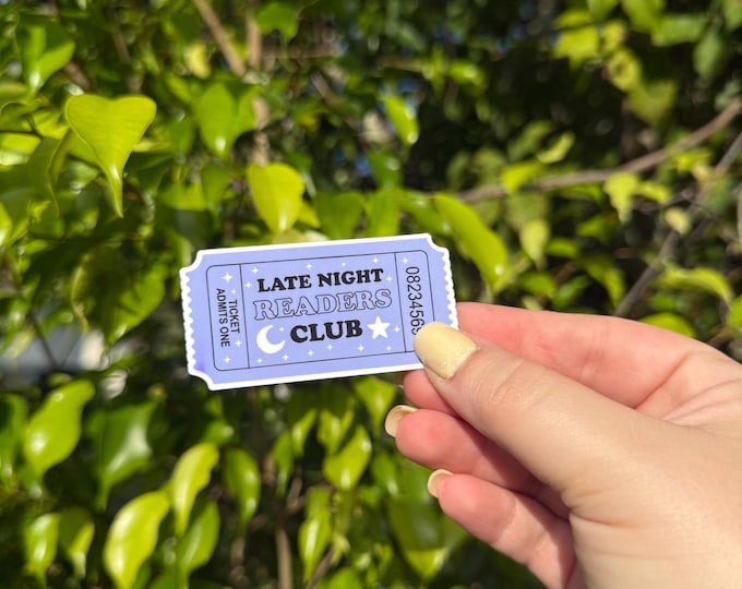 Holographic Late Nite Reader Sticker | Pastel Bookish Gift - Etsy