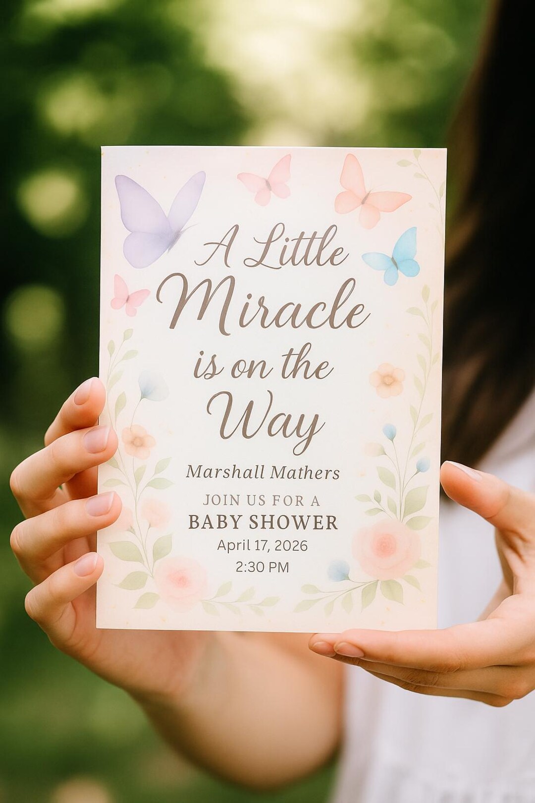 Butterfly Baby Shower Invitation, Pastel Flowers (digital Download) - Etsy