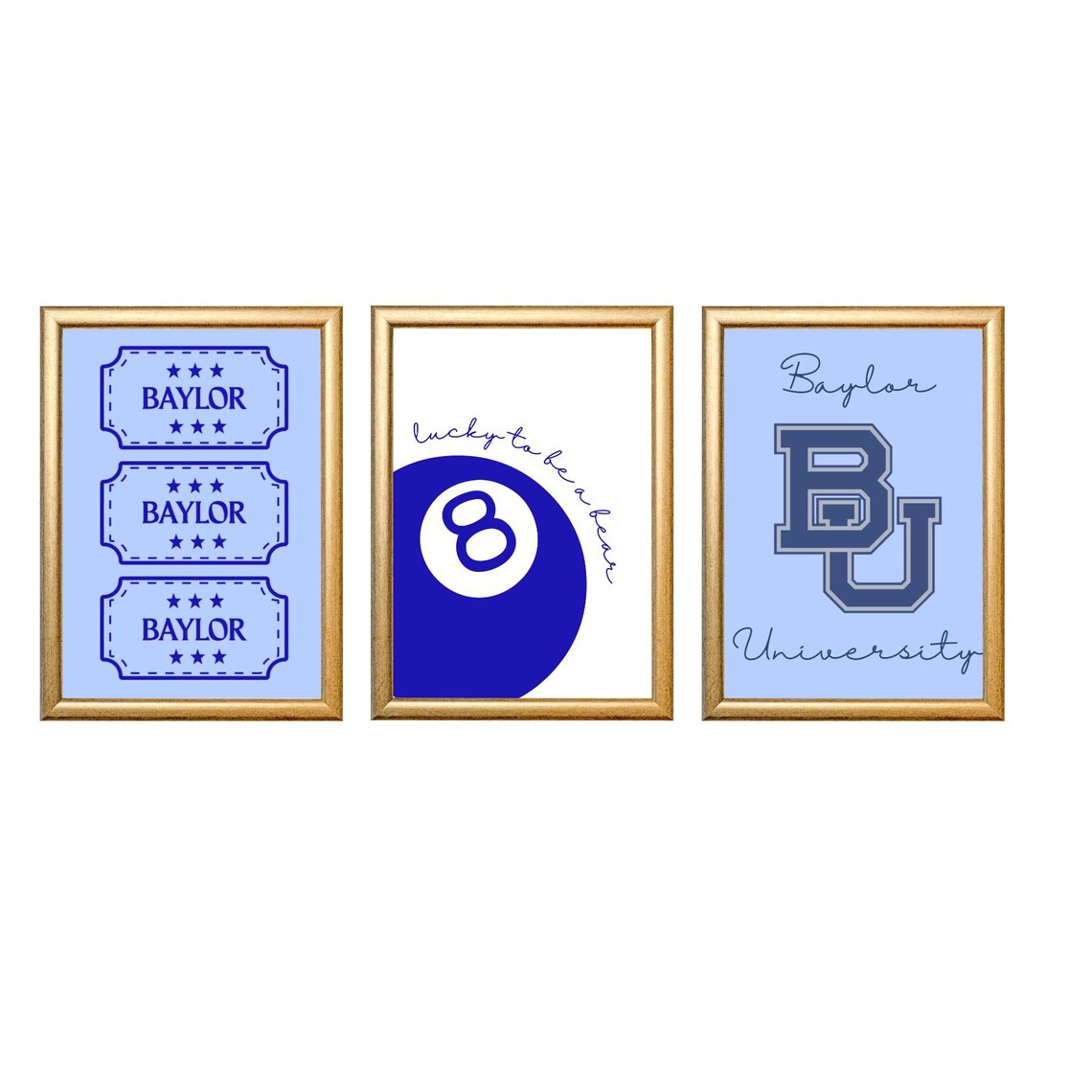 Baylor University Digital Prints INSTANT DOWNLOAD, Set of 6, College ...