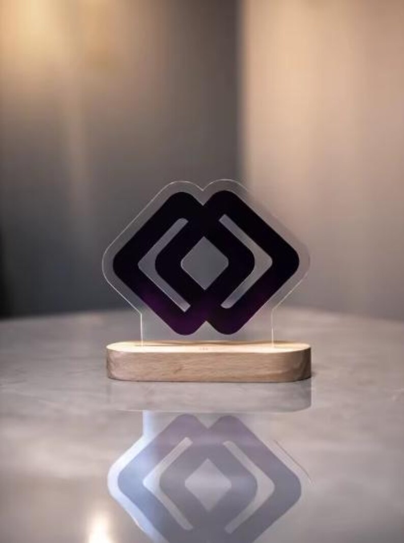 Custom Acrylic Business Logo Sign Personalized Brand QR Plaque Light ...
