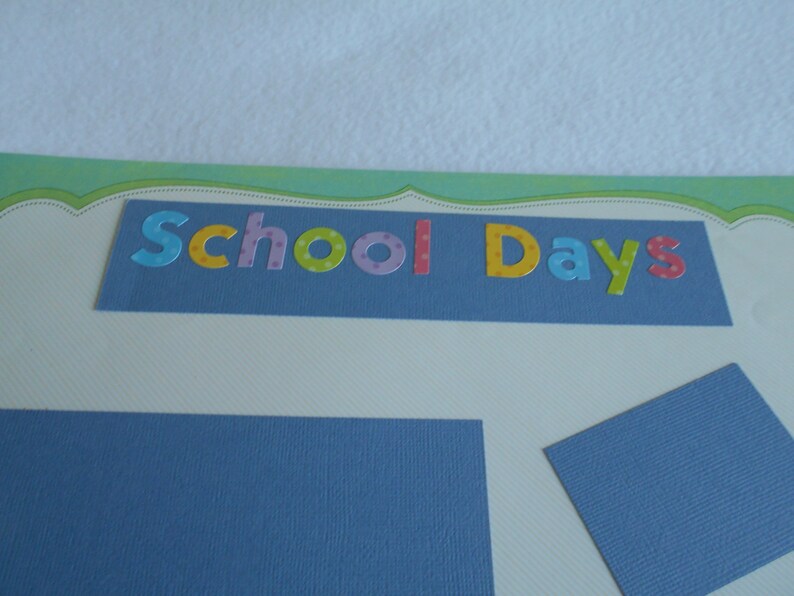 School Days 12x12 Premade Scrapbook Page, Die Cut Pencils, DIY School ...