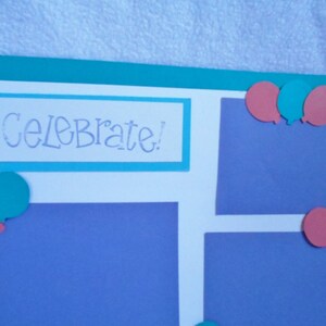 Celebrate 12 X 12 Premade Scrapbook Page, Hand Stamped Pastel Presents ...