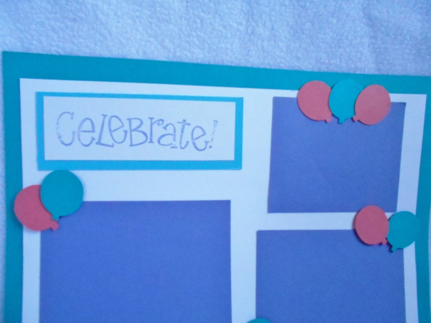 Celebrate 12 X 12 Premade Scrapbook Page, Hand Stamped Pastel Presents ...