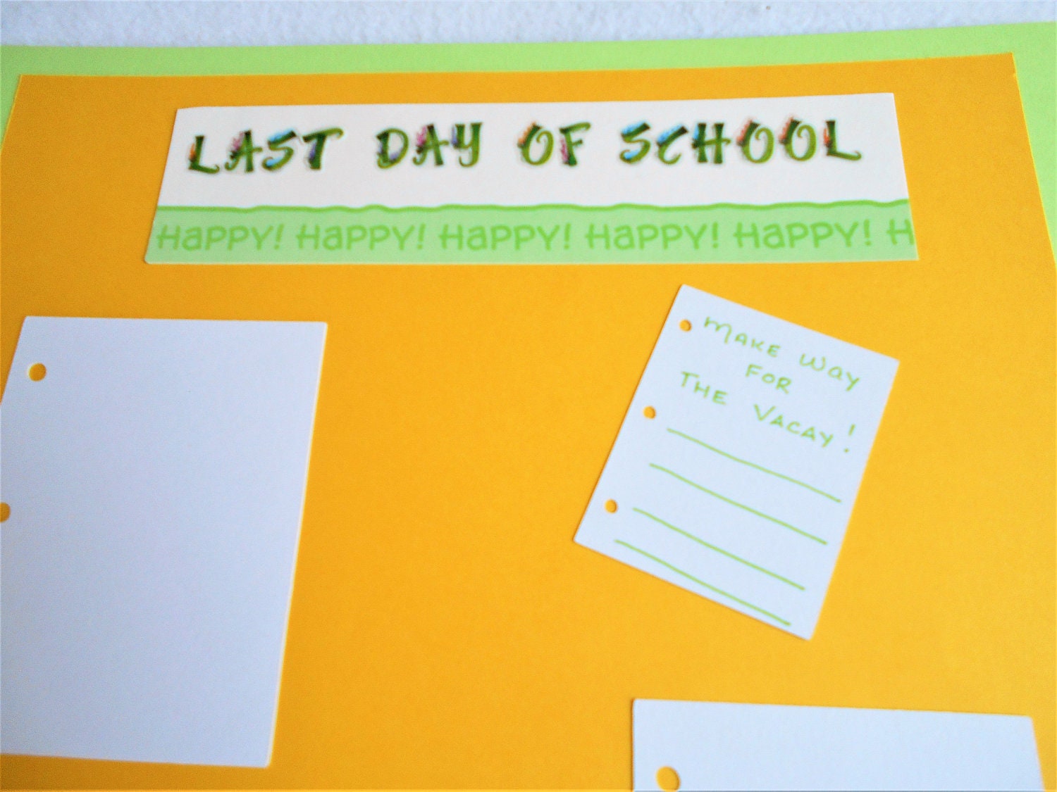 Last Day of School Scrapbook Page, 12 X 12 Premade Template. One-page ...