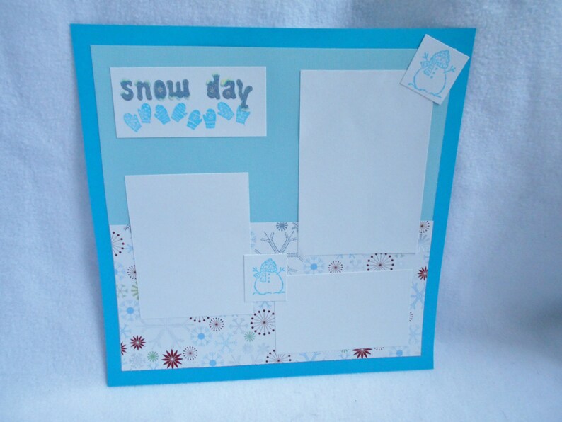 Snow Day 12 X 12 Premade Scrapbook Page, Winter Themed Scrapbook Layout ...