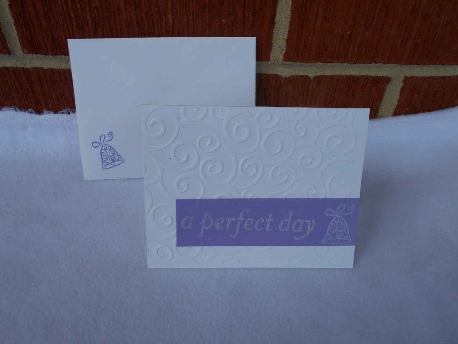 A Perfect Day Embossed Wedding Card Hand Stamped Wedding - Etsy