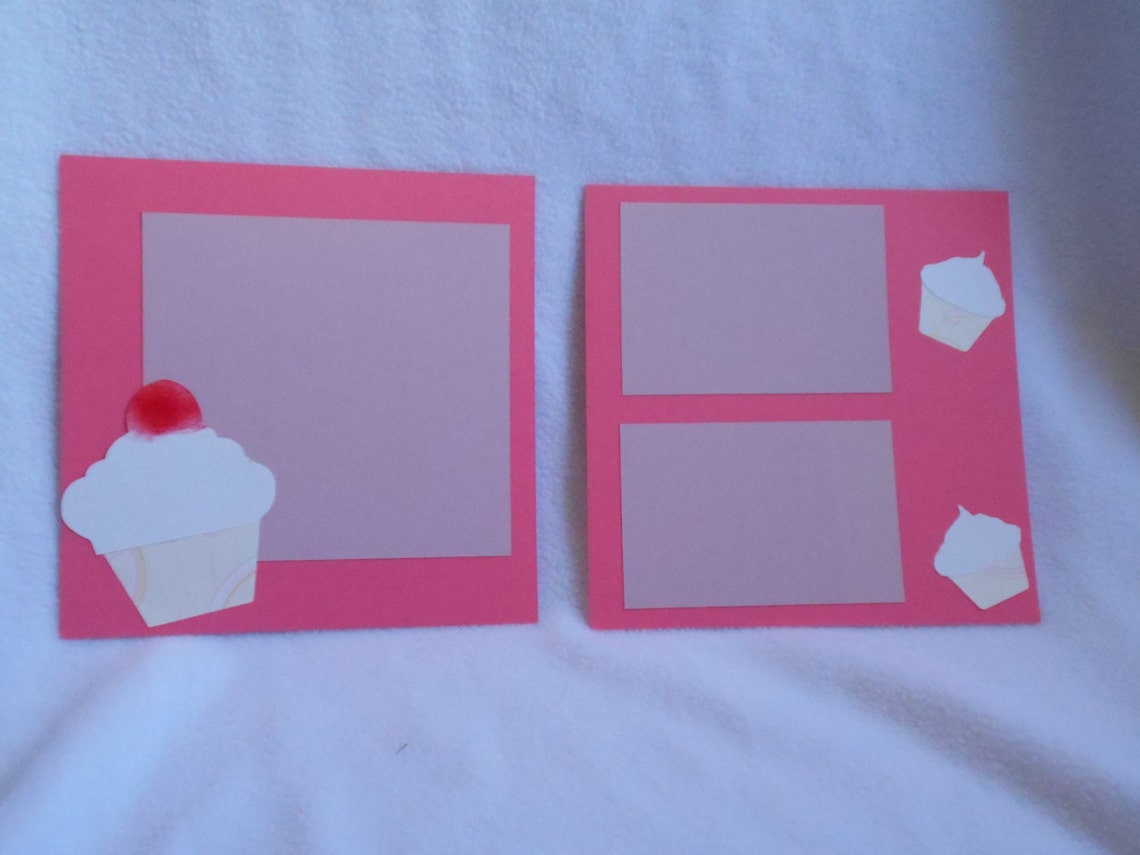 Cupcake 8x8 Premade Scrapbook Page, Two-page Layout With Die Cut ...