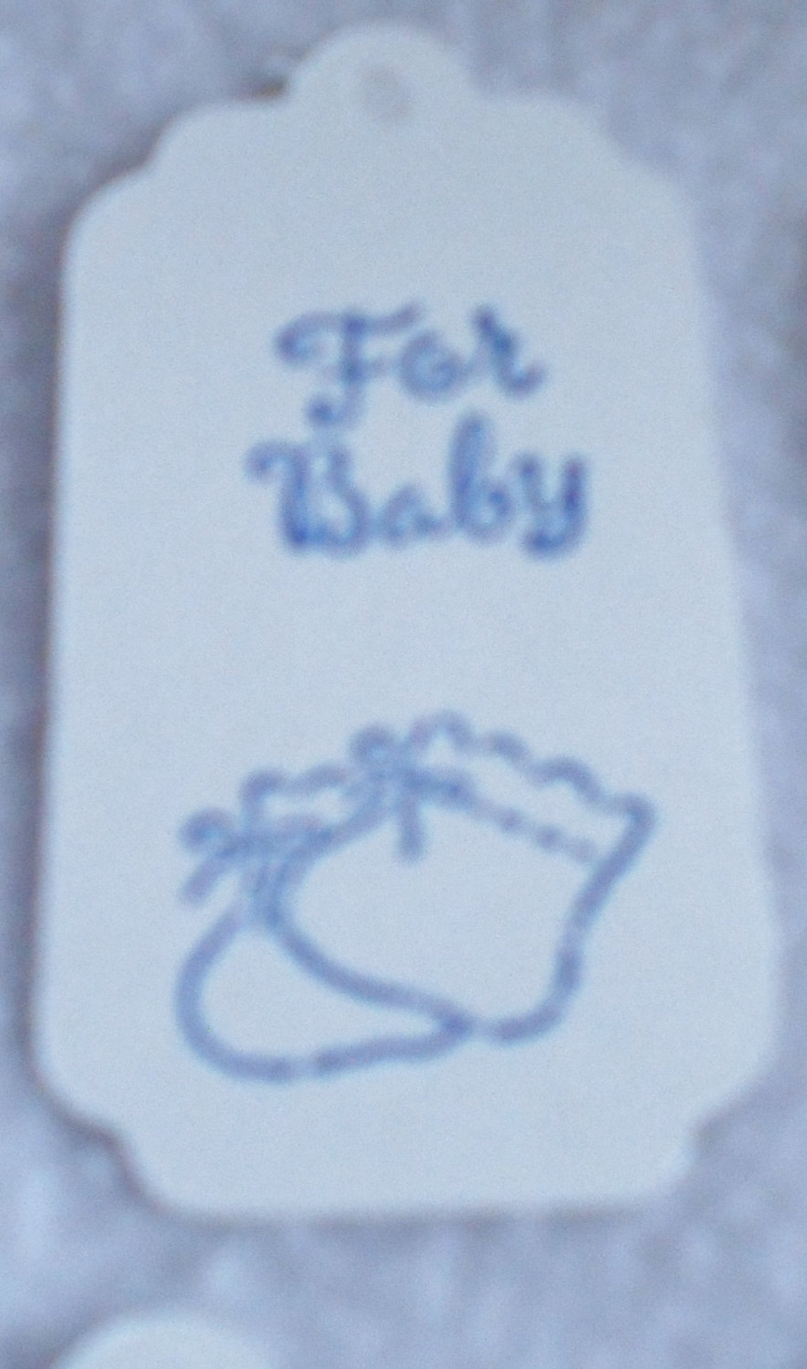 Die Cut Hand Stamped Baby Gift Tags, Set of 5, With Hand Stamped Blue ...