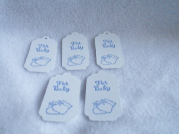 Die Cut Hand Stamped Baby Gift Tags Set of 5 With Hand | Etsy