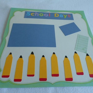 School Days 12x12 Premade Scrapbook Page, Die Cut Pencils, DIY School ...