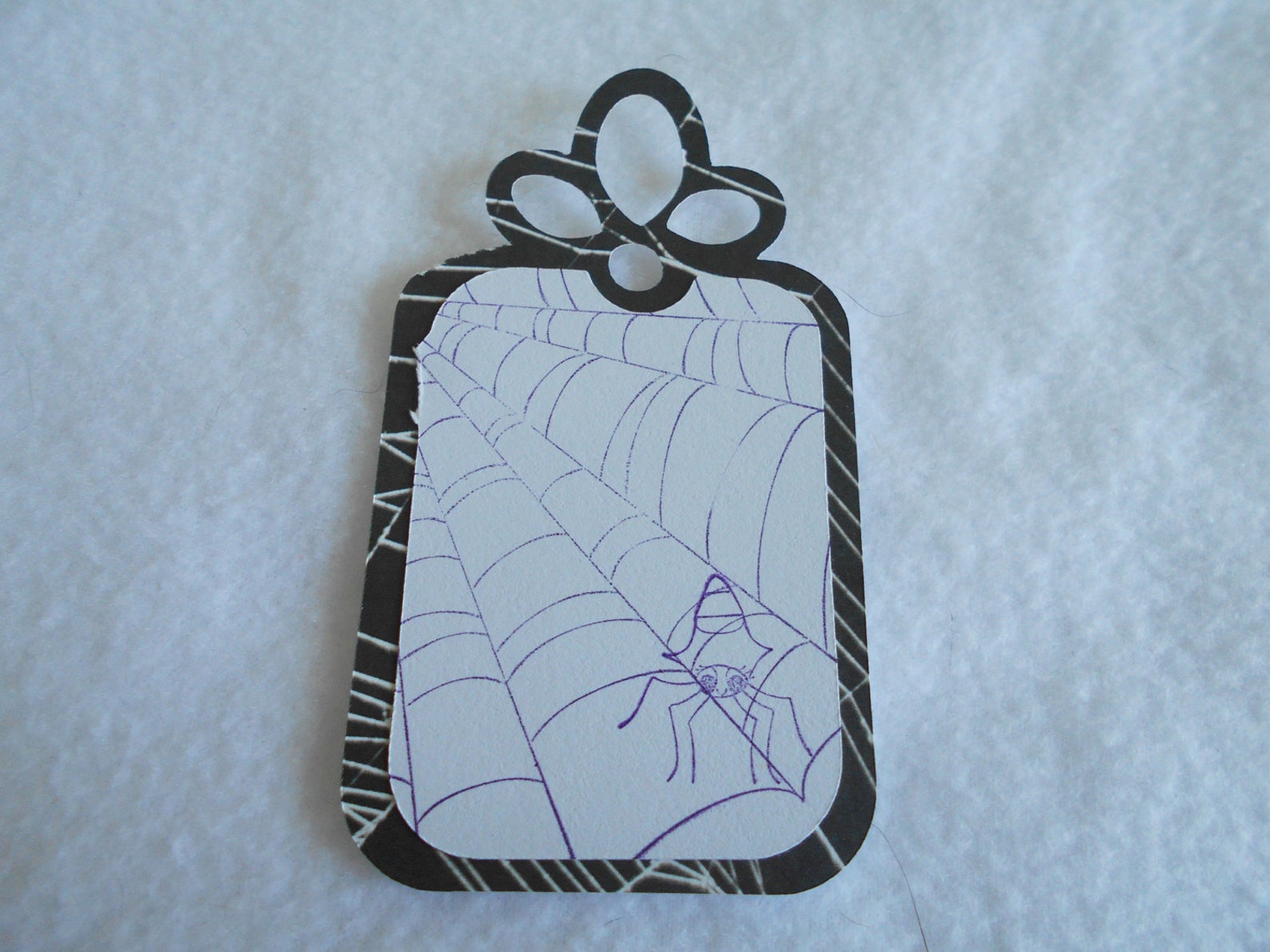 Halloween Tags, Hand Stamped Spider Web, Die Cut Gift Tags, Set of 3 ...