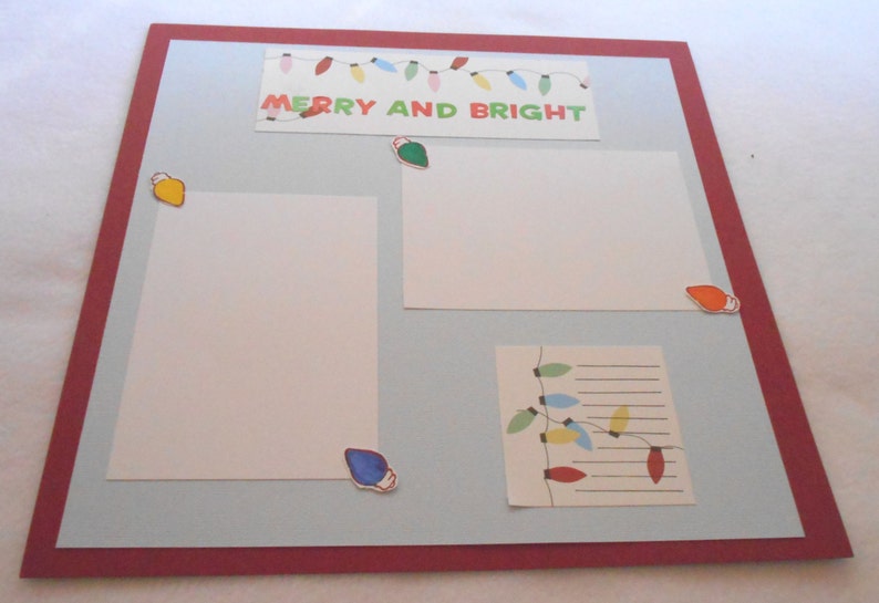 Merry and Bright Christmas Lights 12 X 12 Premade Scrapbook Page ...