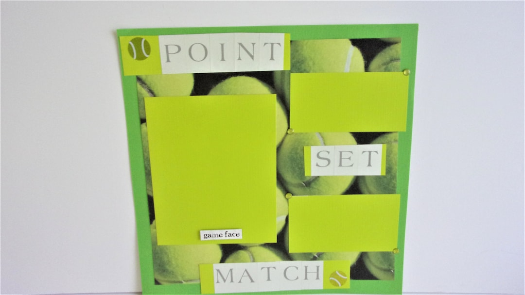 Tennis 12 X 12 Premade Scrapbook Page, Summer Sports Fully Assembled ...
