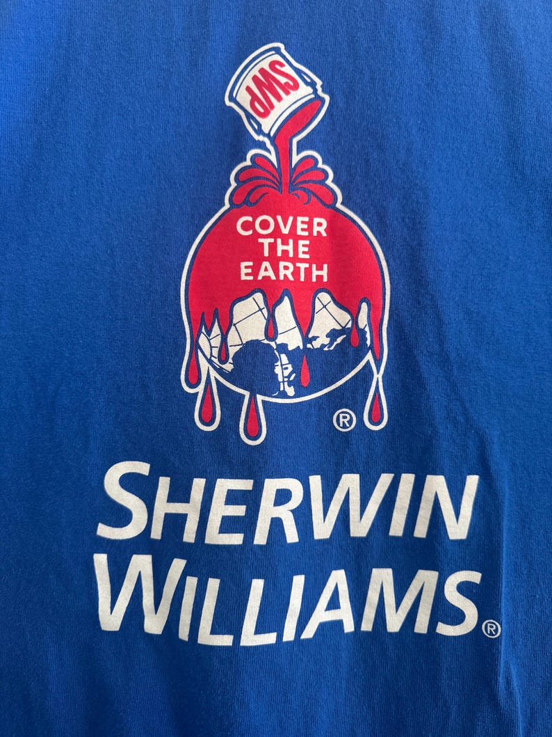 Sherwin Williams What’s on Your Bucket List Blue Graphic Tee Men’s Size ...