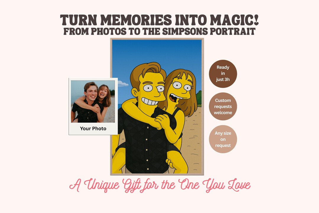 Custom Simpsons Style Character Portrait | Funny Digital Art From Photo ...