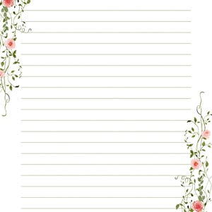 Floral Letter Writing Pages - Etsy