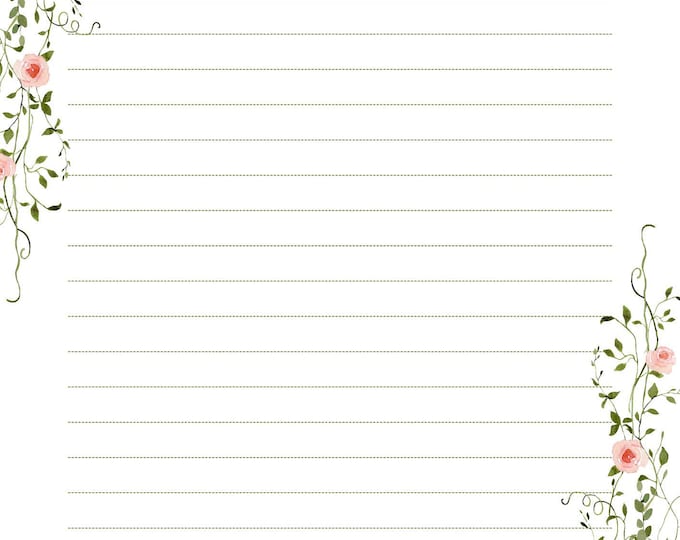 Floral Letter Writing Pages - Etsy