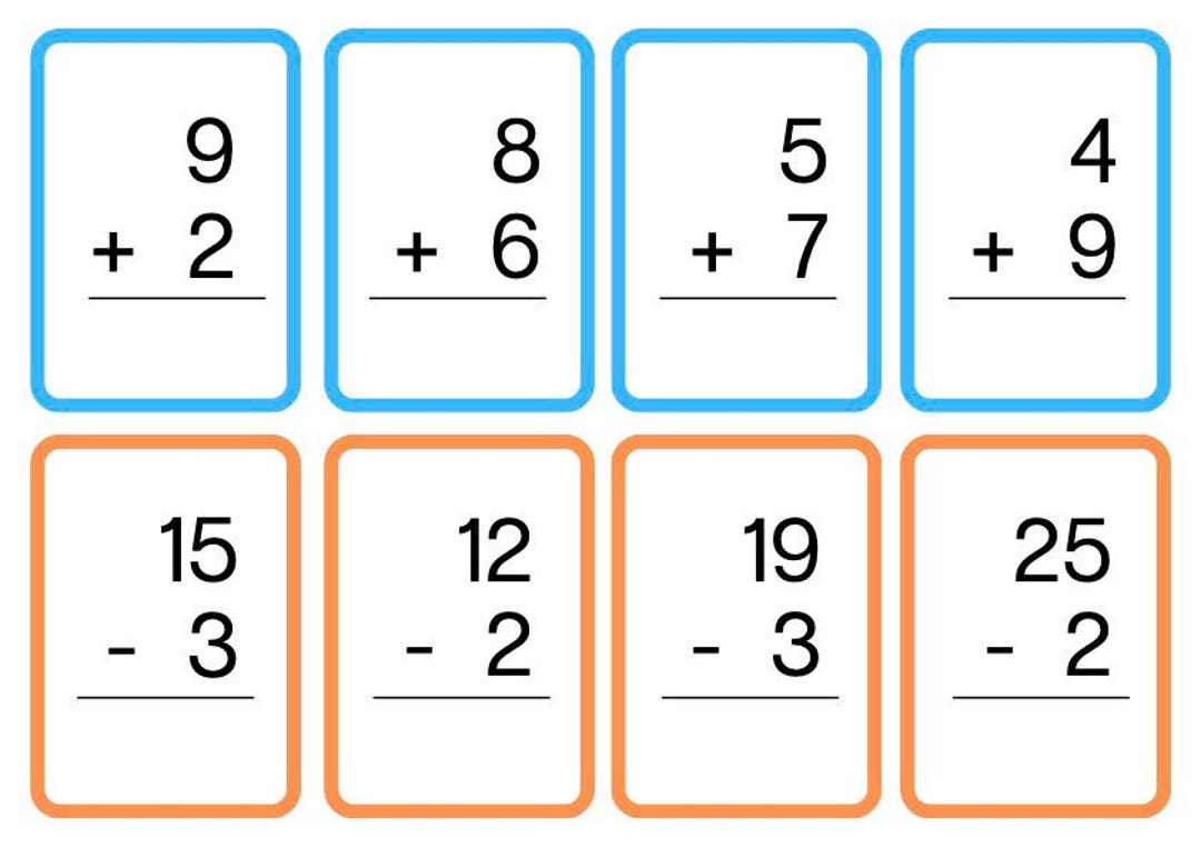 Math Addition Flashcards - Etsy