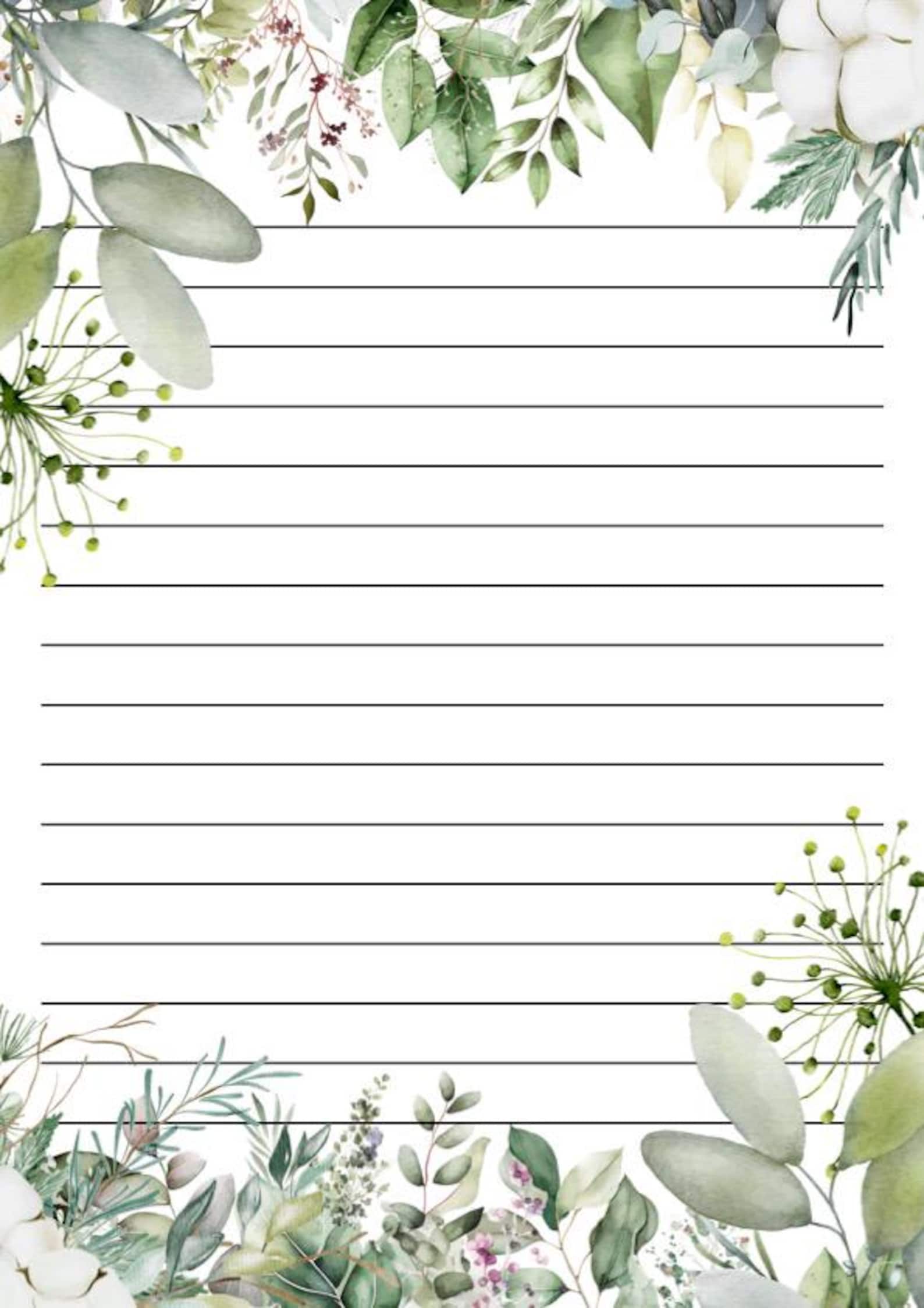 Green Ivy Floral Stationary Letter Writing - Etsy