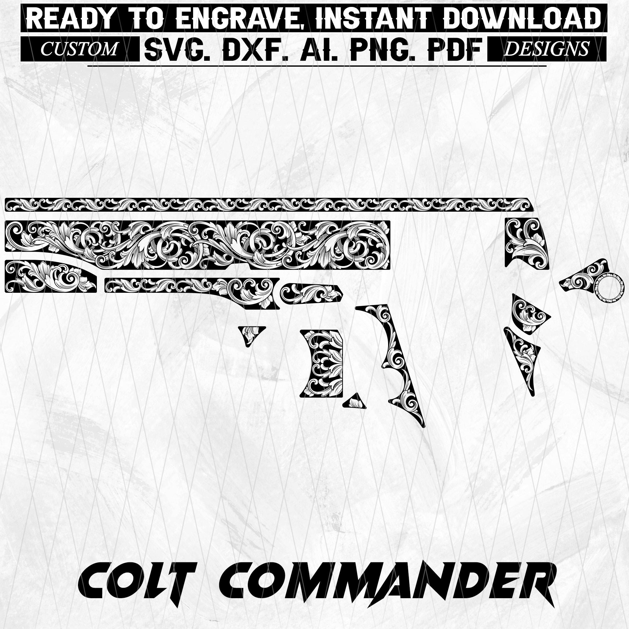 Colt Commander Scroll Work Laser Engraving Design, Filigree Pattern ...