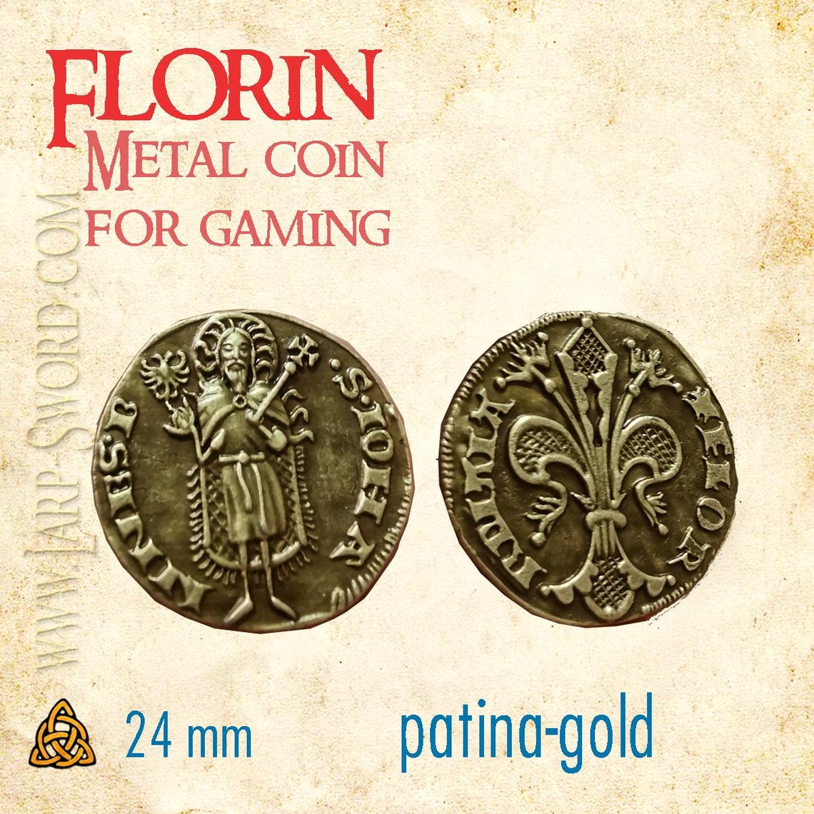 Florin - Metal Coin for Gaming and Larp - Etsy