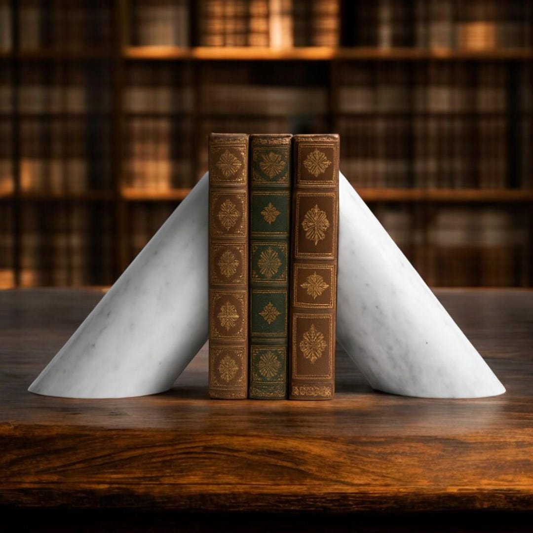 Geometric Marble Bookends: Modern Home Library Decor - Etsy
