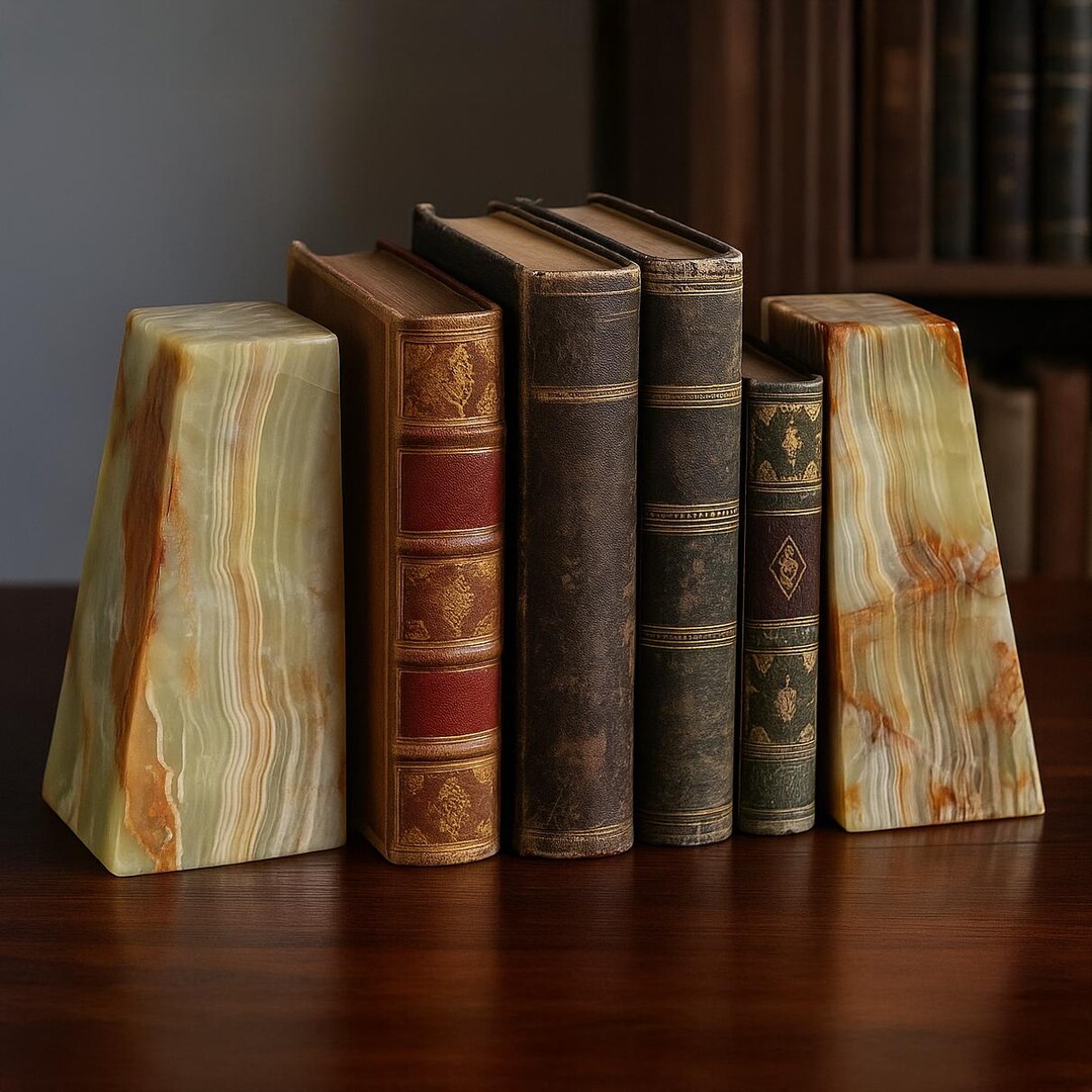 Stylish Marble Bookends, Bookcase Decor, Elegant Home Decor Gift - Etsy