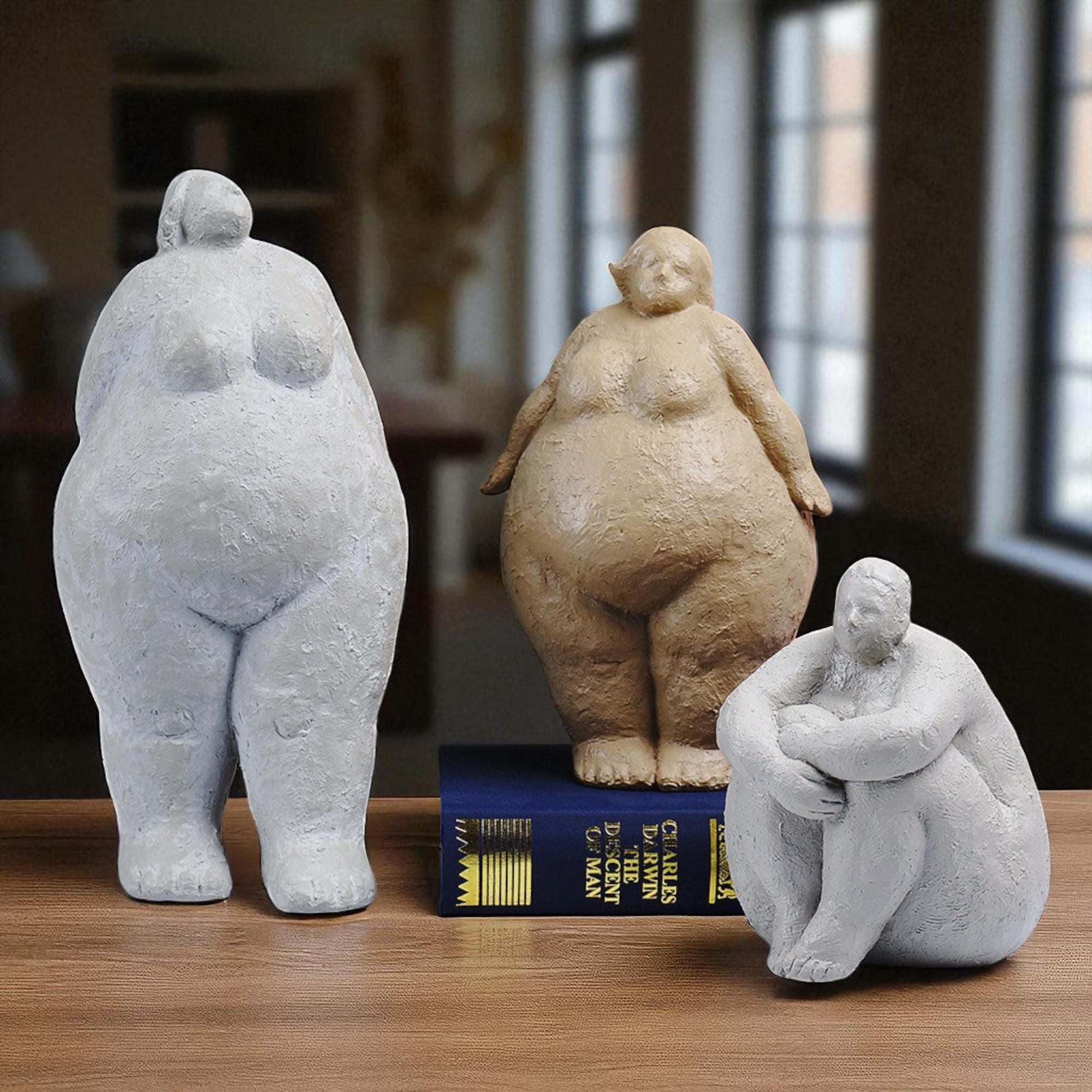Resin Fat Woman Figurine: Modern Home Decor Sculpture - Etsy