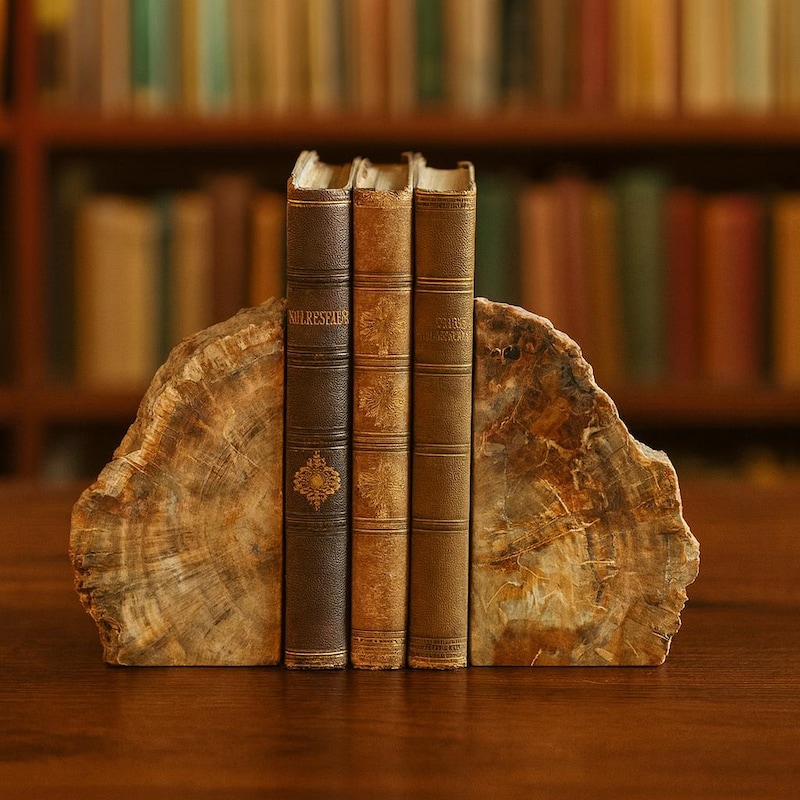Fossil Wood Bookend - Etsy
