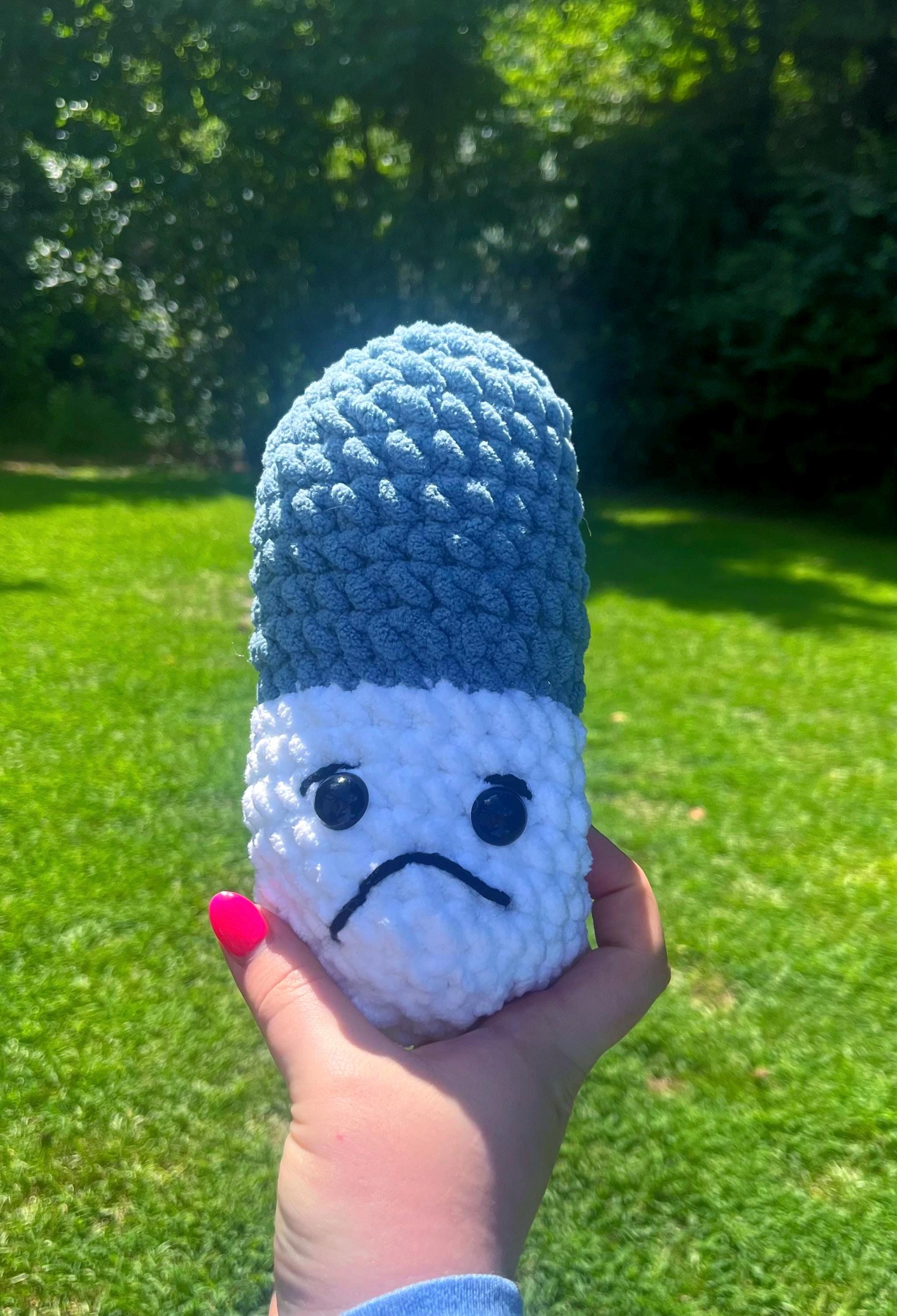Sad Chill Pill Plushie – Kawaii Anxiety Relief Toy, Emotional Support ...