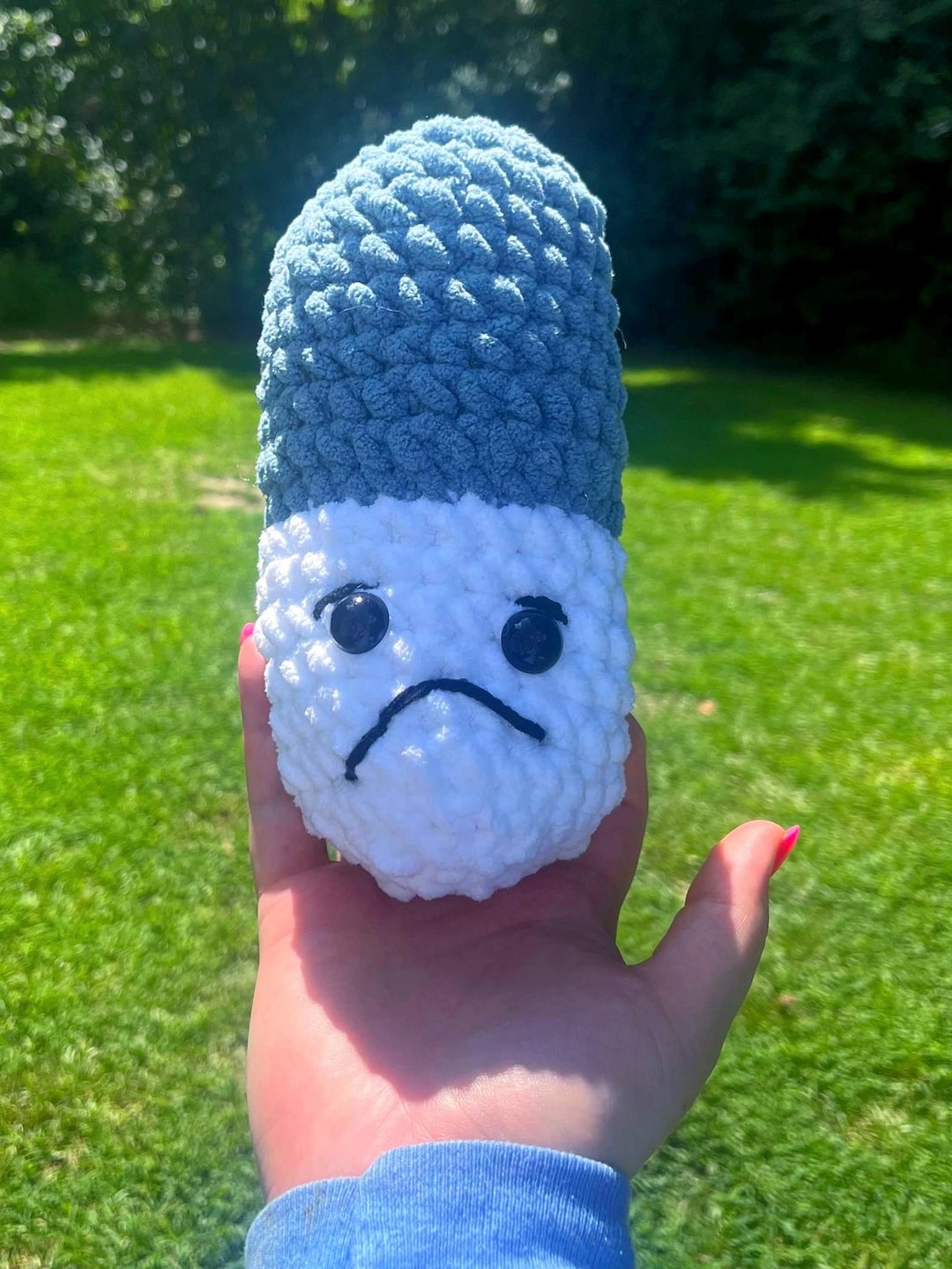 Sad Chill Pill Plushie – Kawaii Anxiety Relief Toy, Emotional Support ...