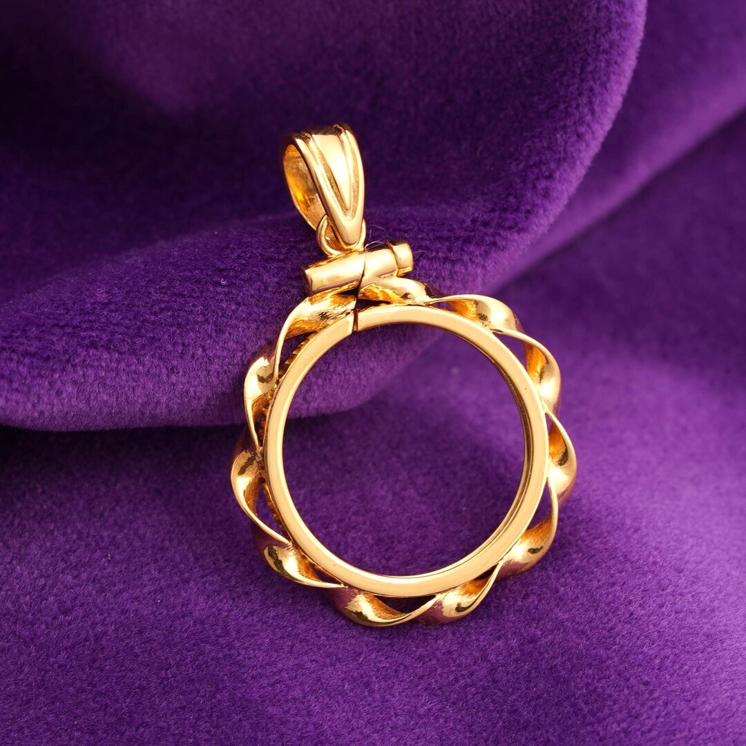 Centenario Coin Pendant 14K Gold Plated Sterling Silver Bezel - Etsy