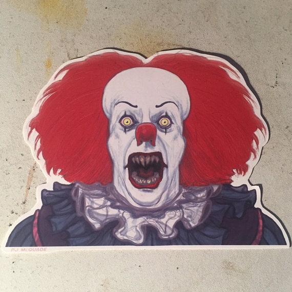 Classic PENNYWISE Demon Clown STICKER - Etsy
