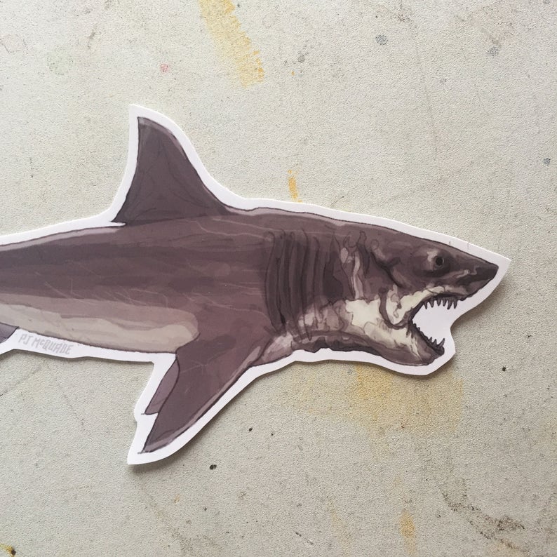 JAWS SHARK Waterproof STICKER | Etsy