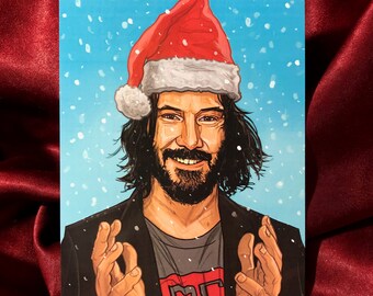 Keanu Reeves Christmas Card | Etsy