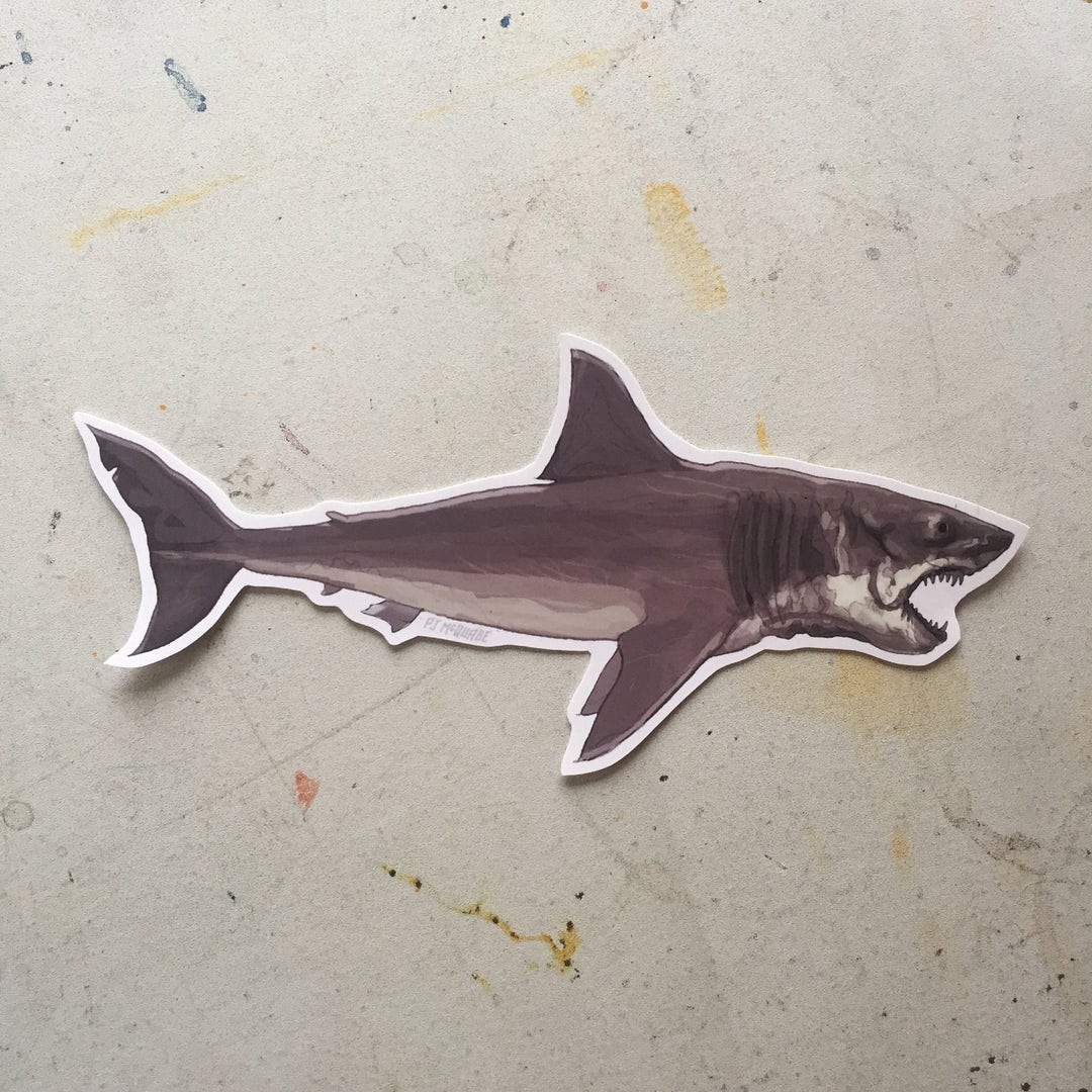 JAWS SHARK Waterproof STICKER - Etsy