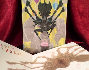 Xenomorph Birthday Card - Etsy