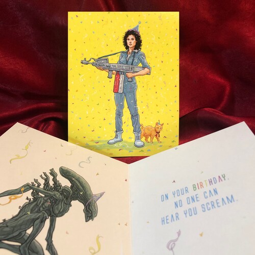 Aliens Greeting Card Pop Up Xenomorph Ripley - Etsy