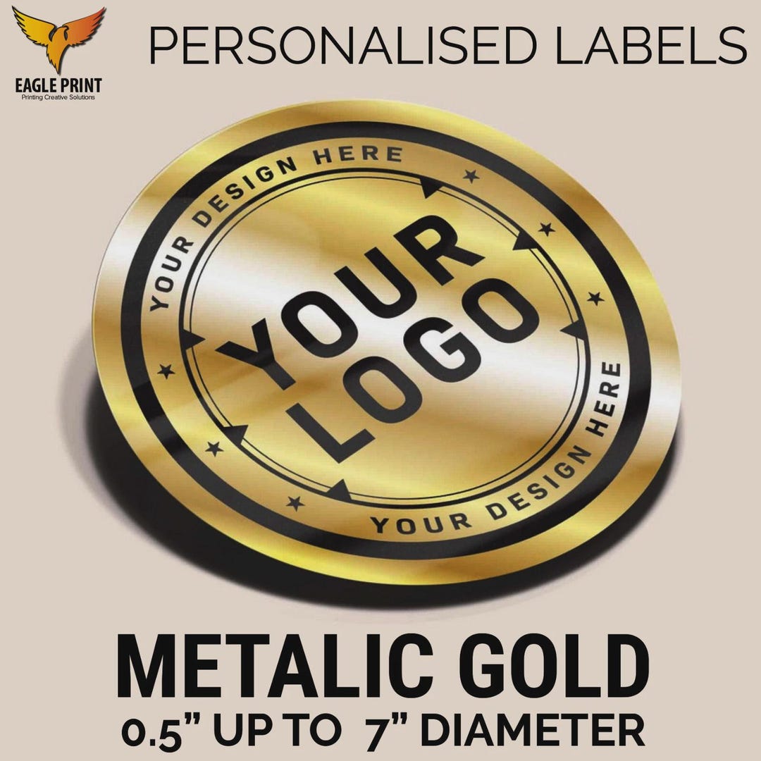 Custom Gold Foil Circle Labels – Personalized Round Stickers in ...